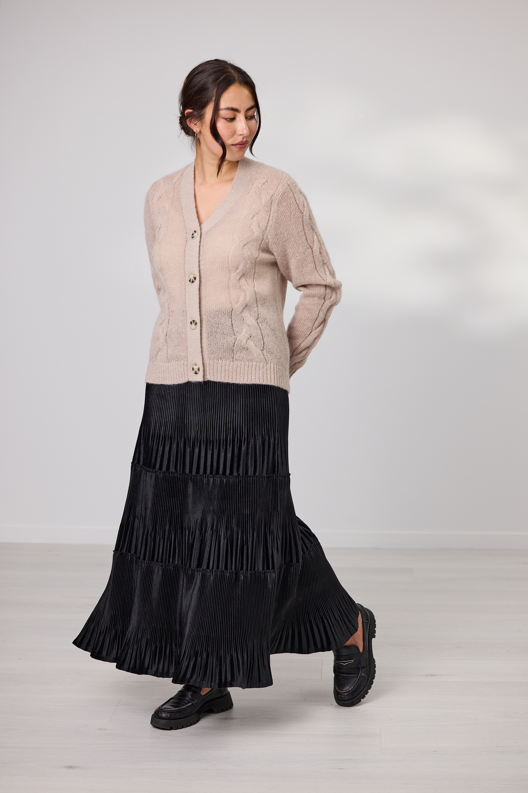 Skirts - VELVET PLEAT SKIRT - Hartleys Fashion