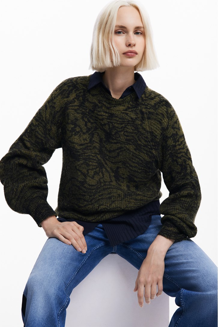 Sale - ARTY PRINT SWEATER - Hartleys Fashion