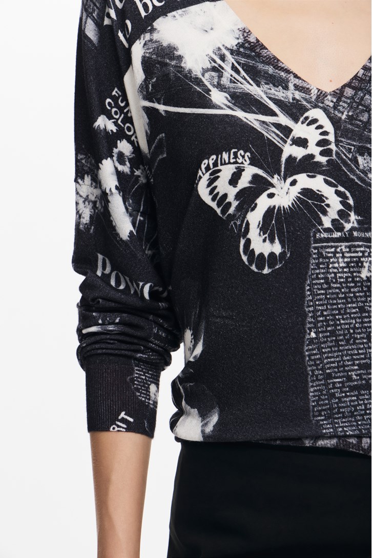 Sale - KNITTED TEXT SWEATER - Hartleys Fashion