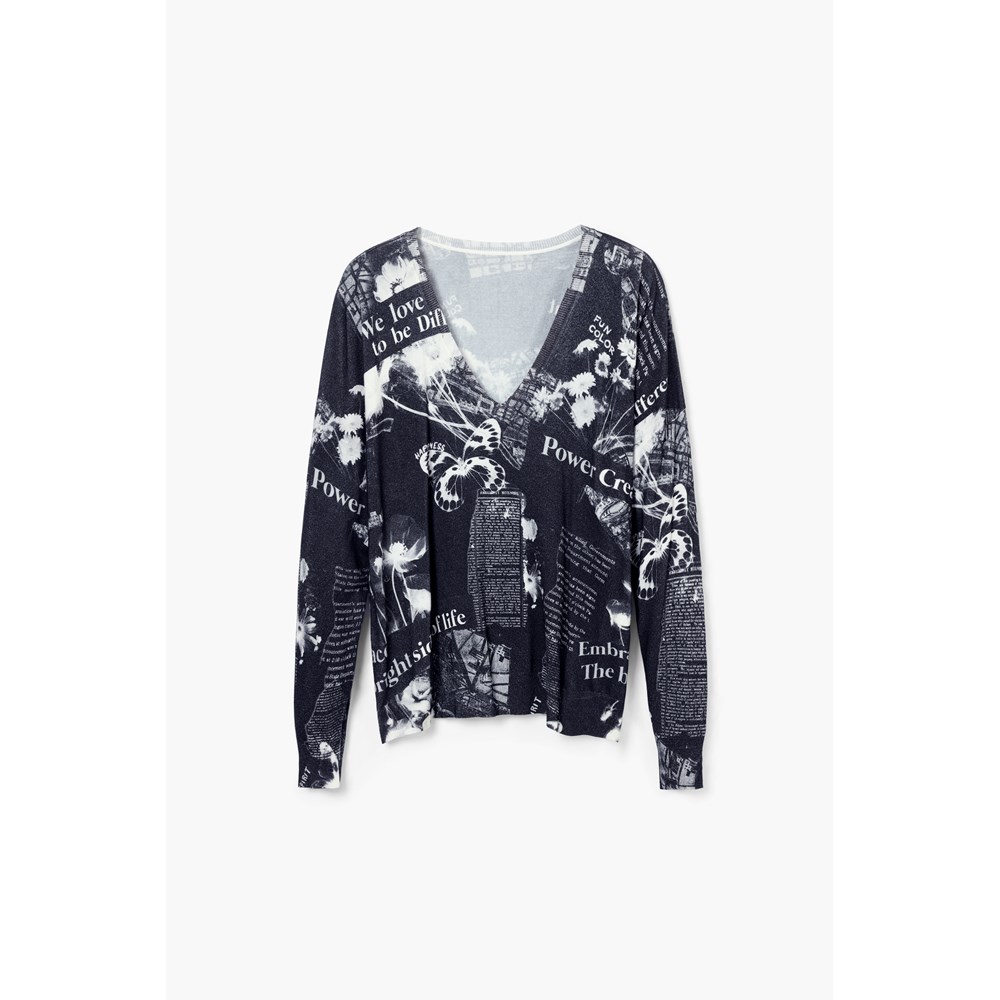 Sale - KNITTED TEXT SWEATER - Hartleys Fashion