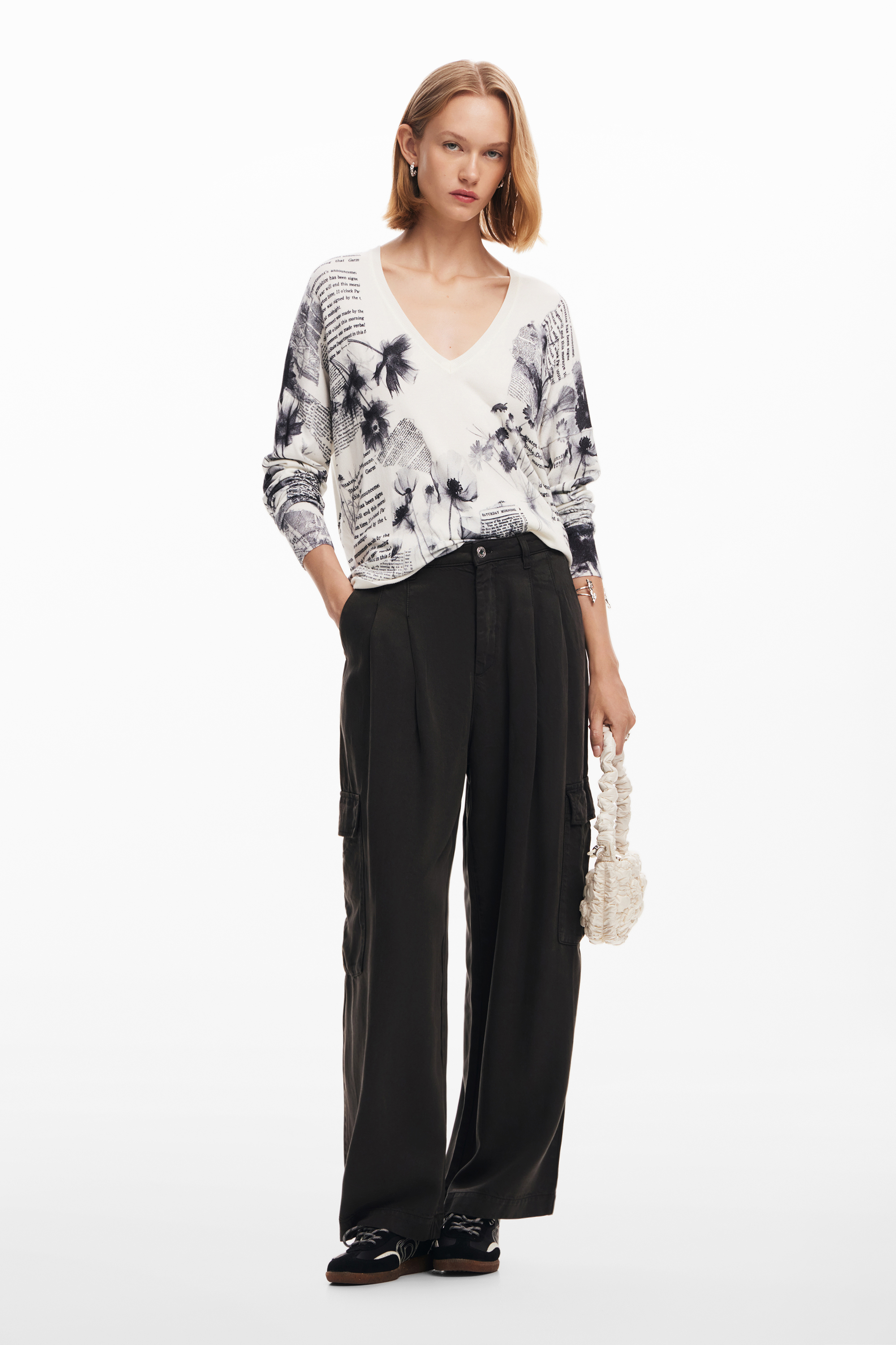 Sale - KNITTED TEXT SWEATER - Hartleys Fashion