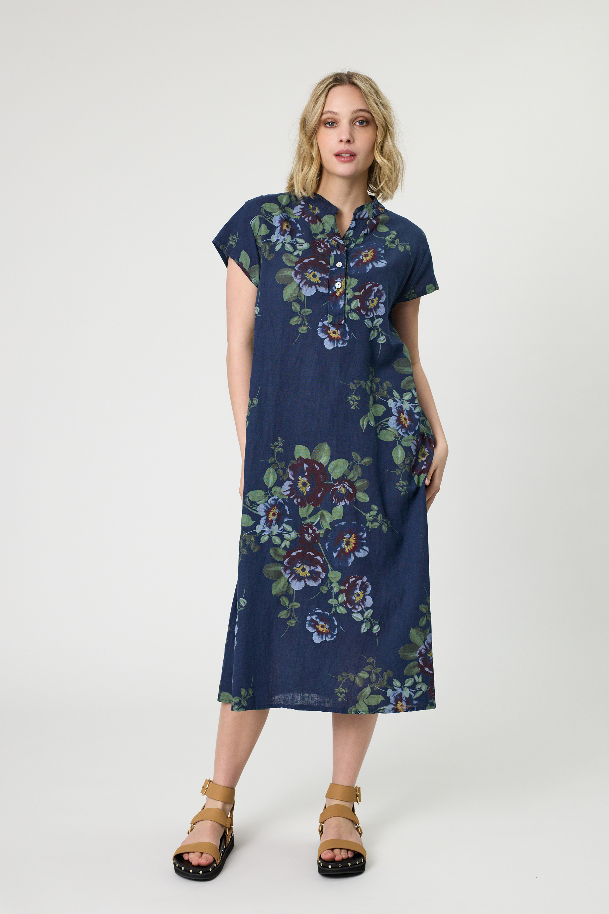 Simply Linen - GRECO LINEN DRESS - Hartleys Fashion
