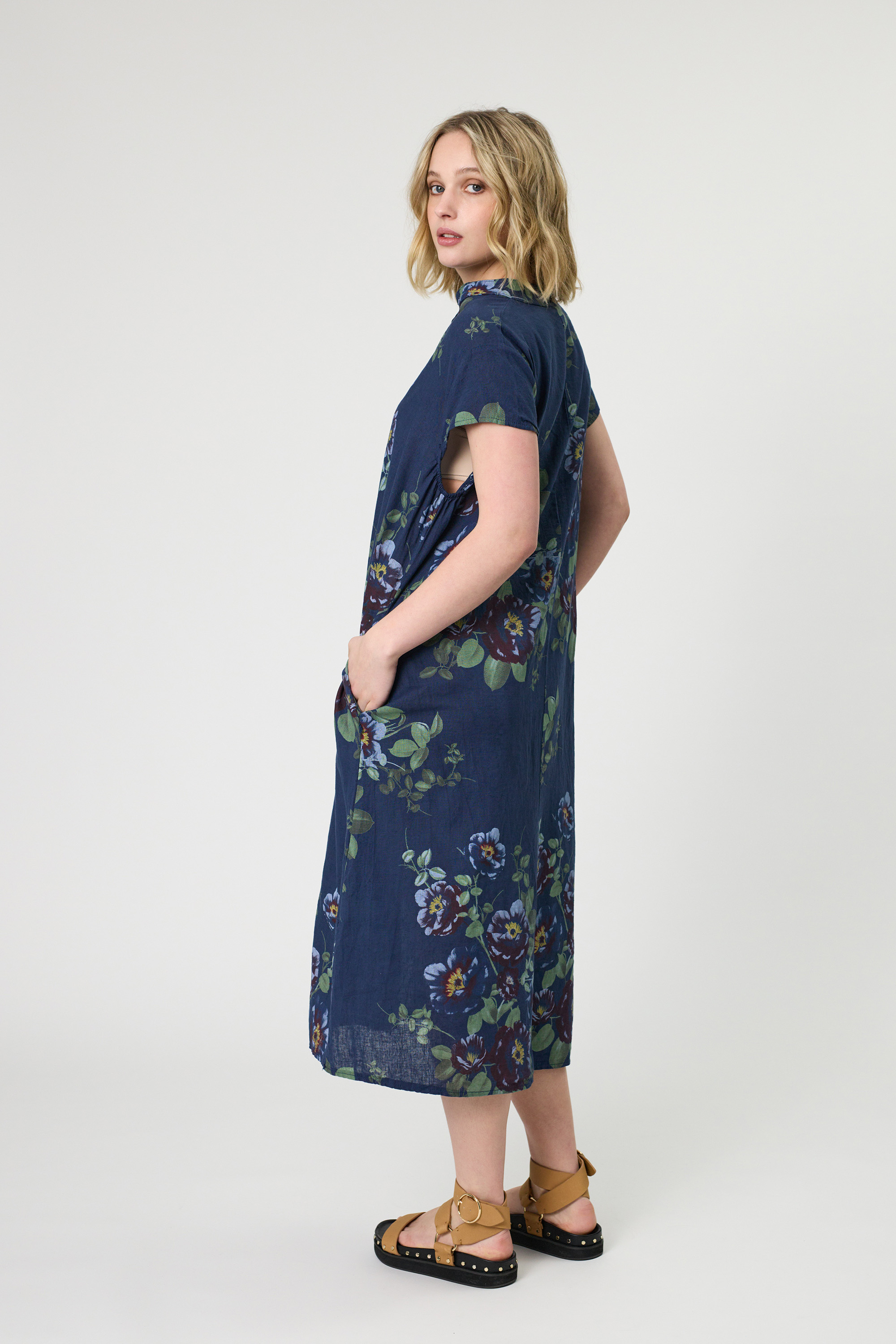 Simply Linen - GRECO LINEN DRESS - Hartleys Fashion