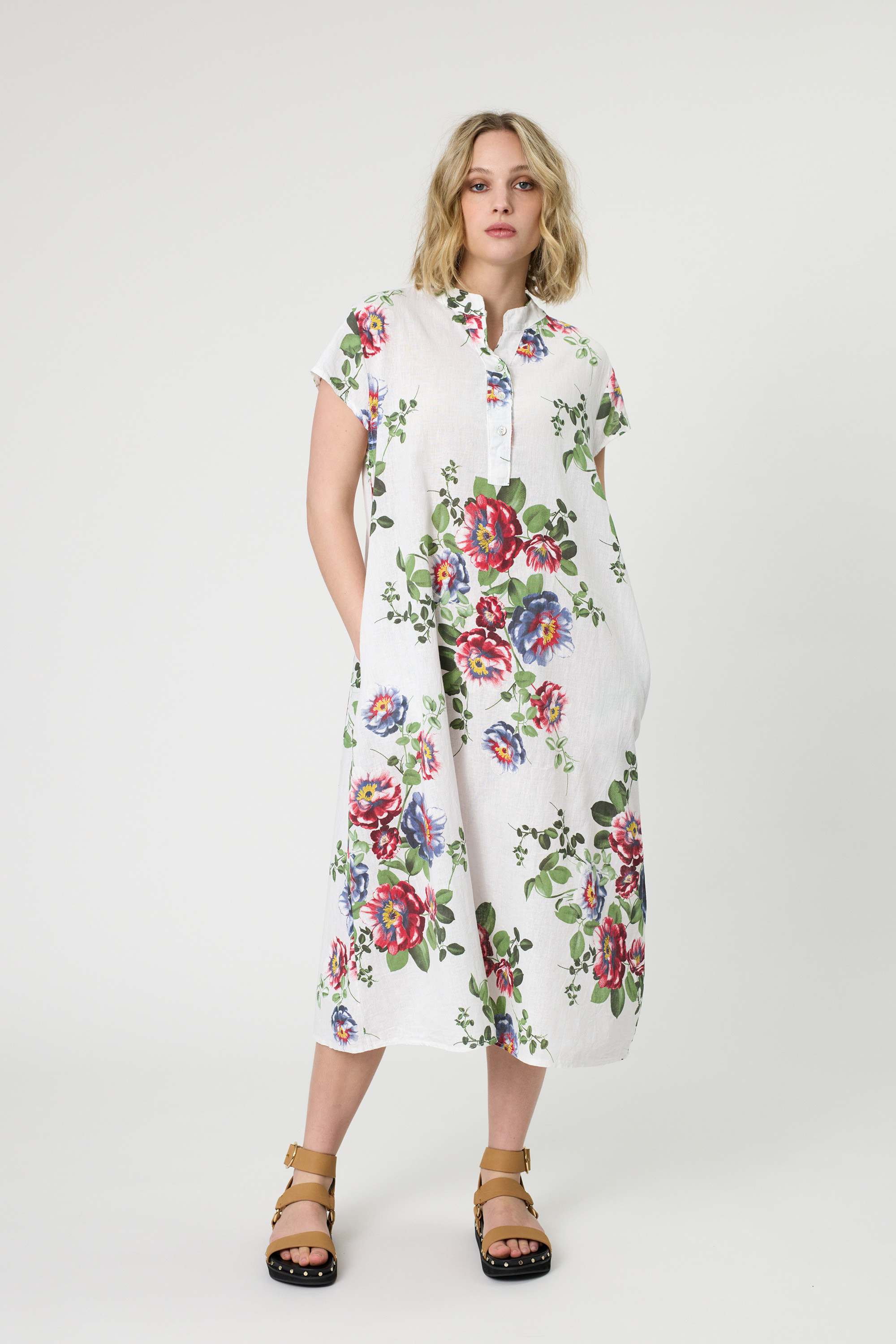 Simply Linen - GRECO LINEN DRESS - Hartleys Fashion