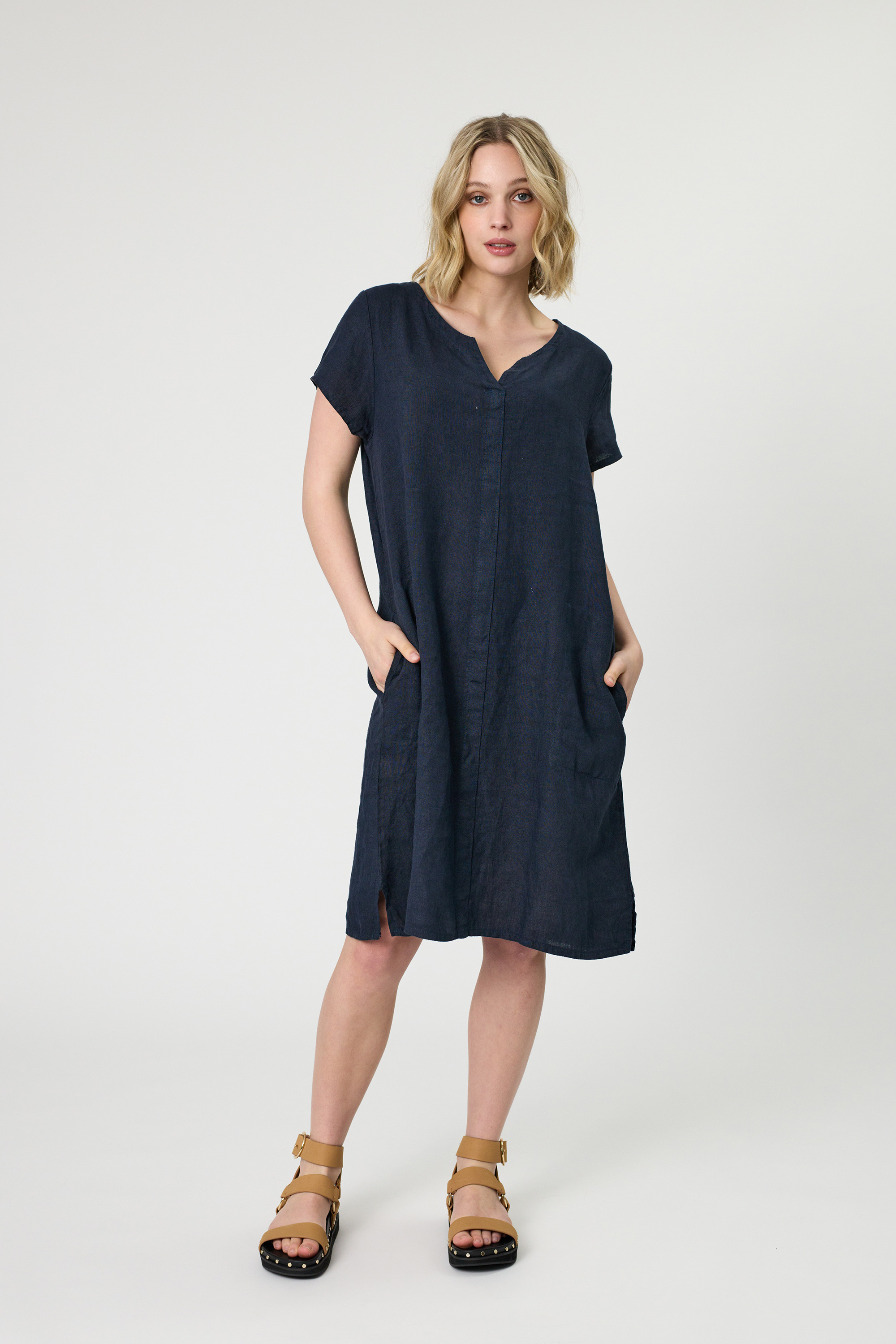 Simply Linen - RAPALLO LINEN DRESS - Hartleys Fashion