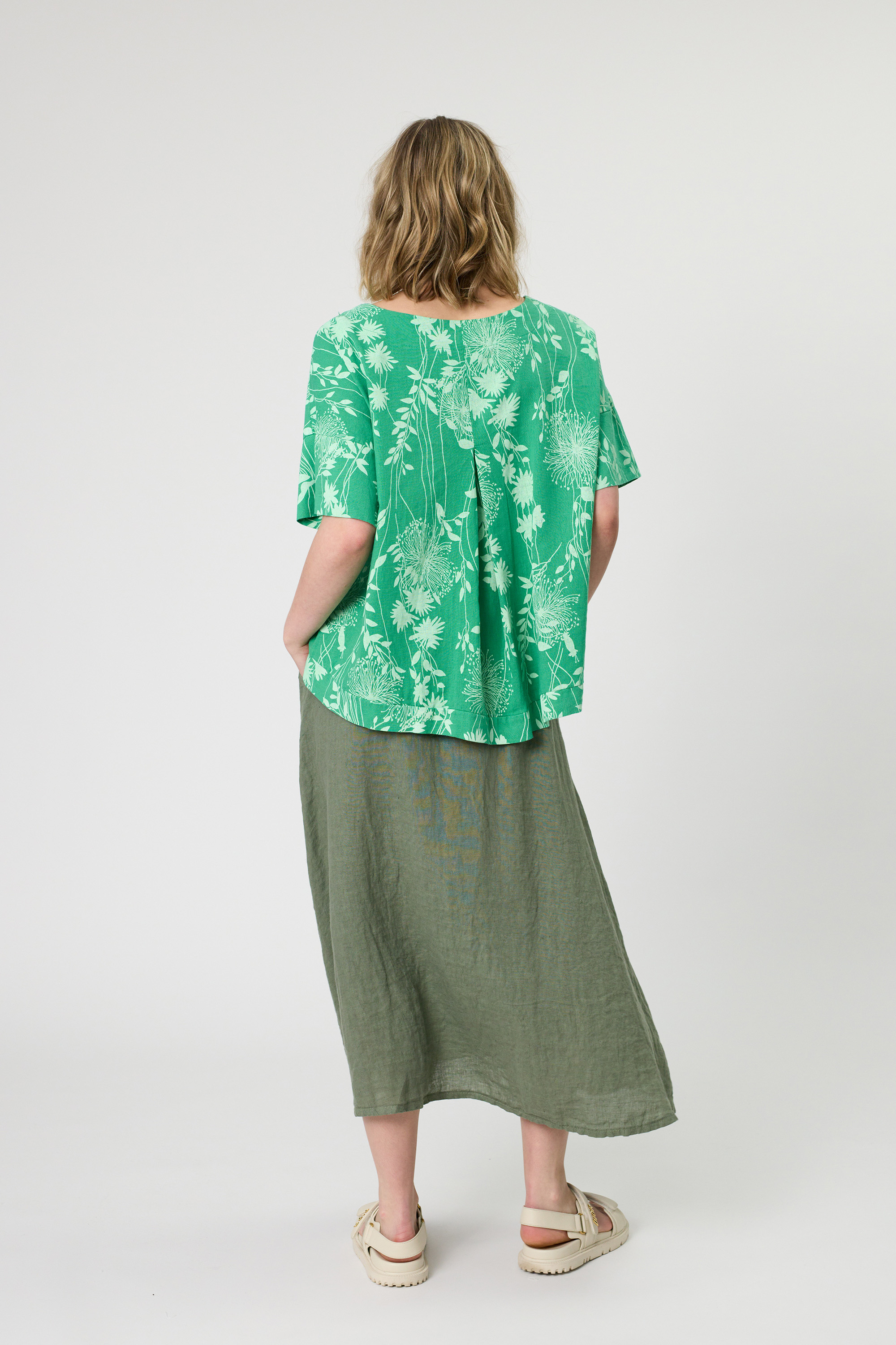 Simply Linen - LINEN PRINT SOPHIE TOP - Hartleys Fashion