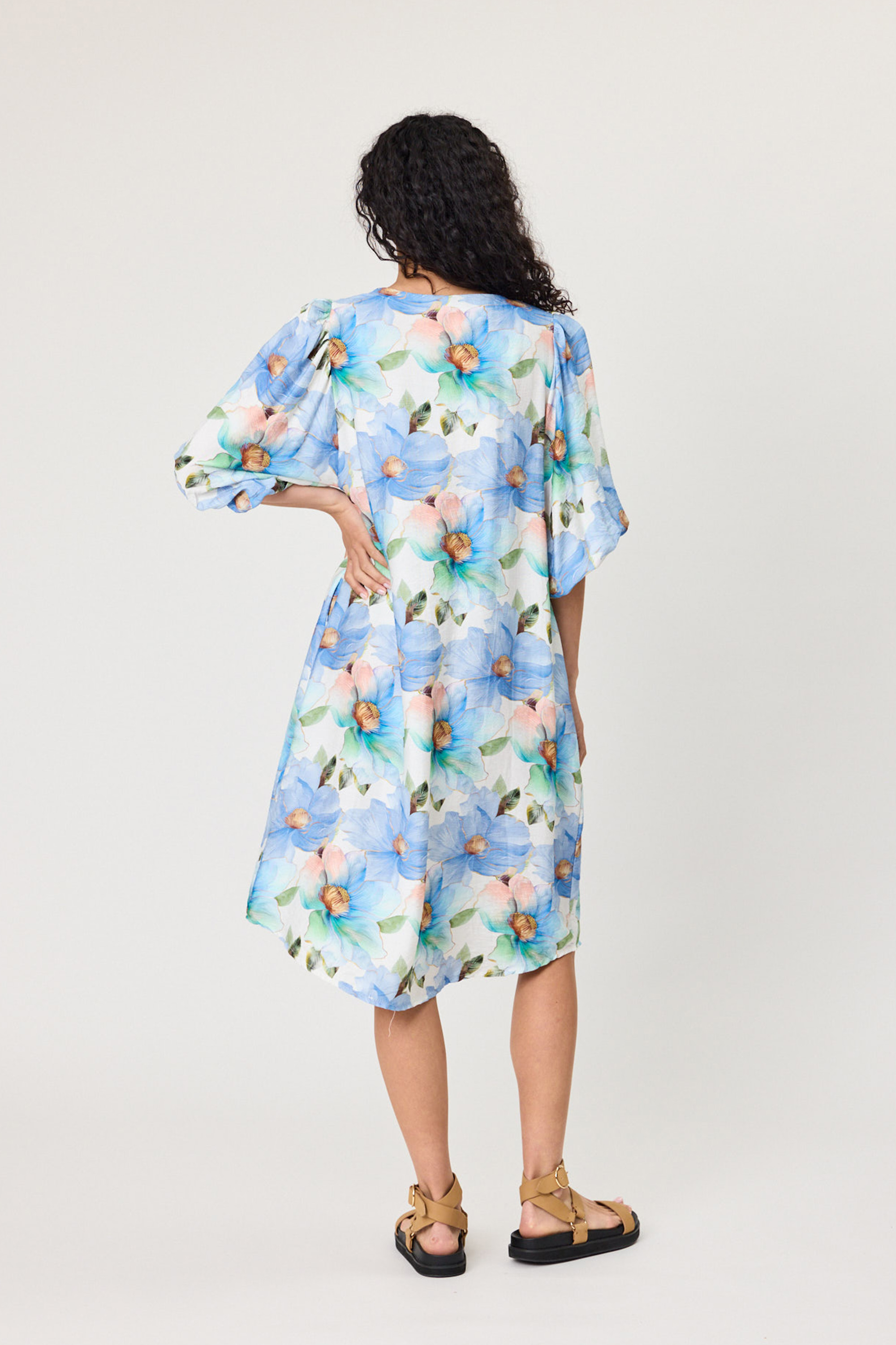 Dresses - VISCOSE FLOWER DRESS - Hartleys Fashion