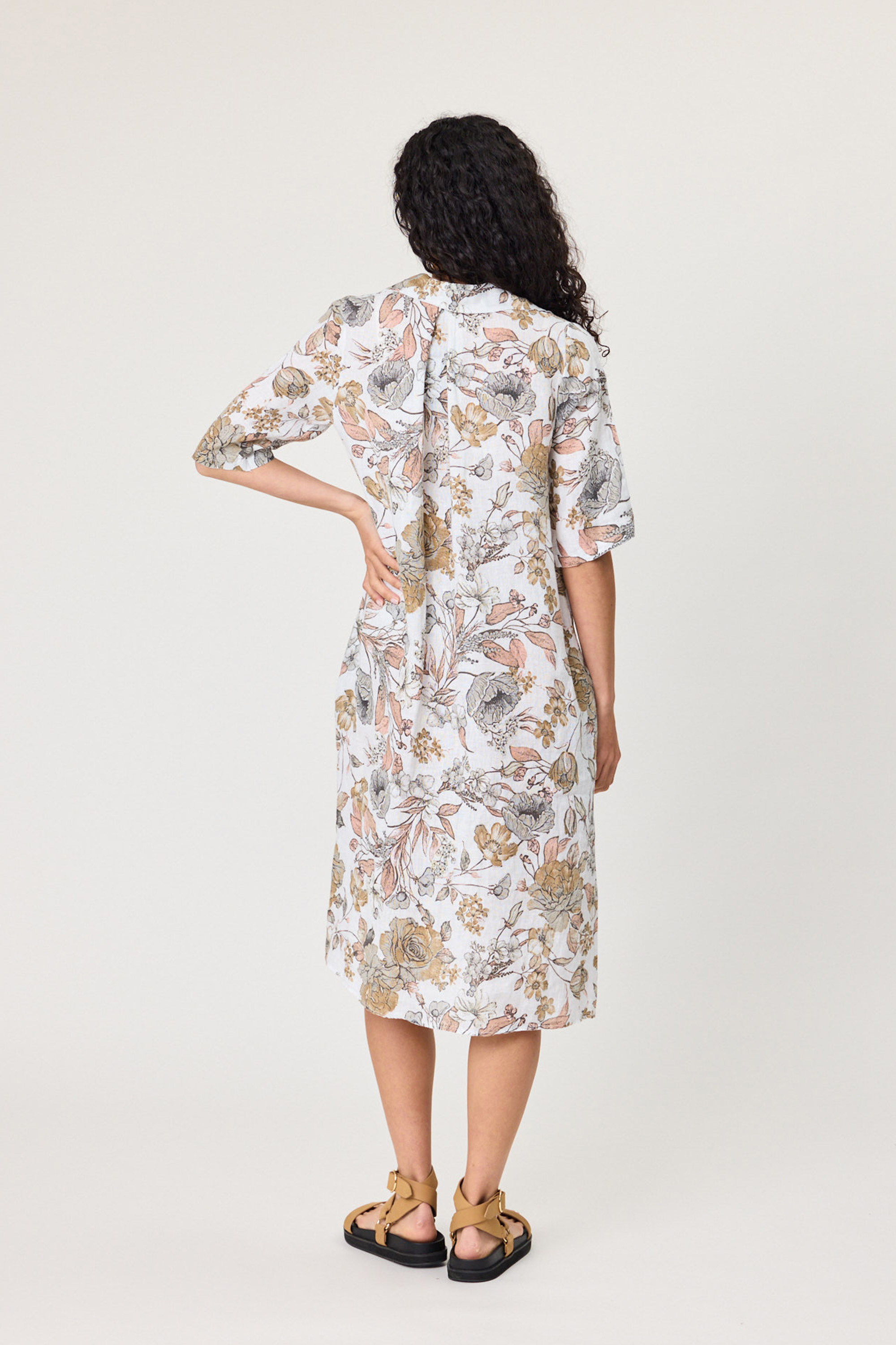 Simply Linen - ANGELO COLLAR DRESS - Hartleys Fashion