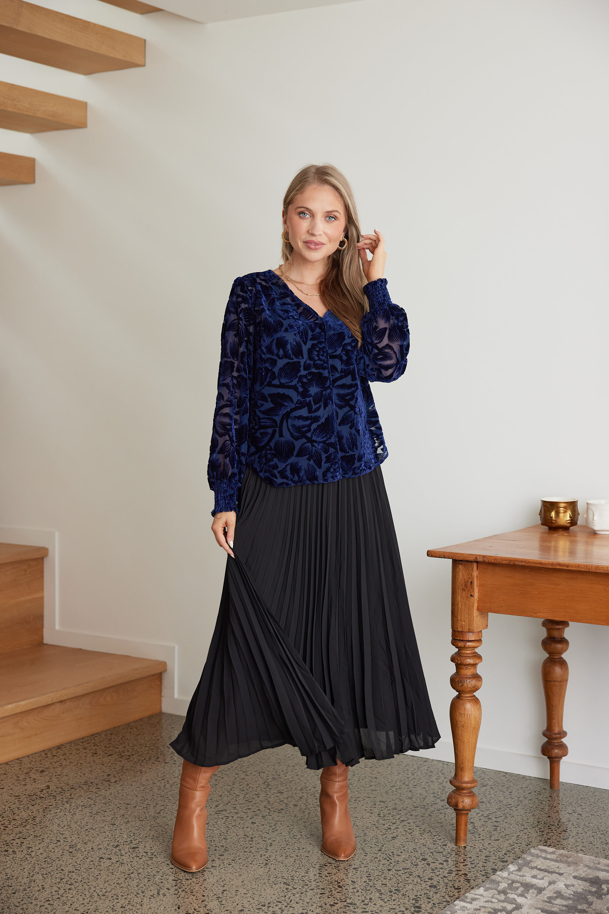 Skirts - SUNRAY PLEAT SKIRT - Hartleys Fashion